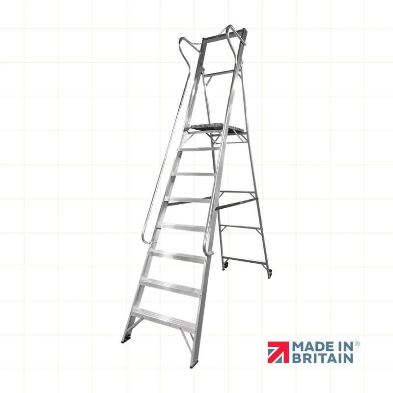 LFI PRo Wide Step Aluminium Wide Step with Super Sized Fully Enclosed Working Area